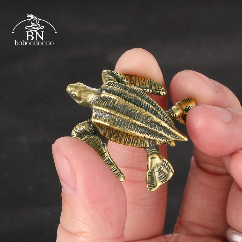Miniature Solid Brass Sea Turtle Brass Figurines Perfect Tea Pet Craft ...