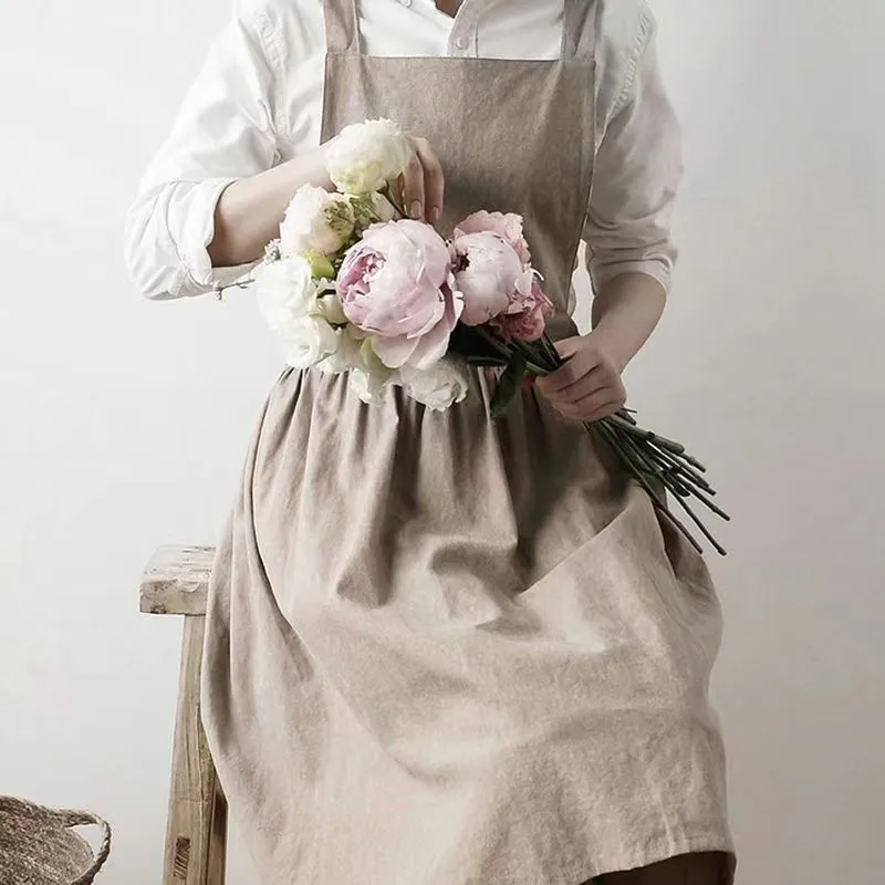 Nordic Simple Linen Apron - Premium Quality Baking & Coffee Shop Aprons ...