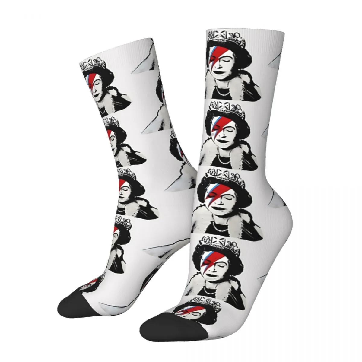 Vintage Banksy Queen Elizabeth Rockband Face Printed Seamless Crew ...