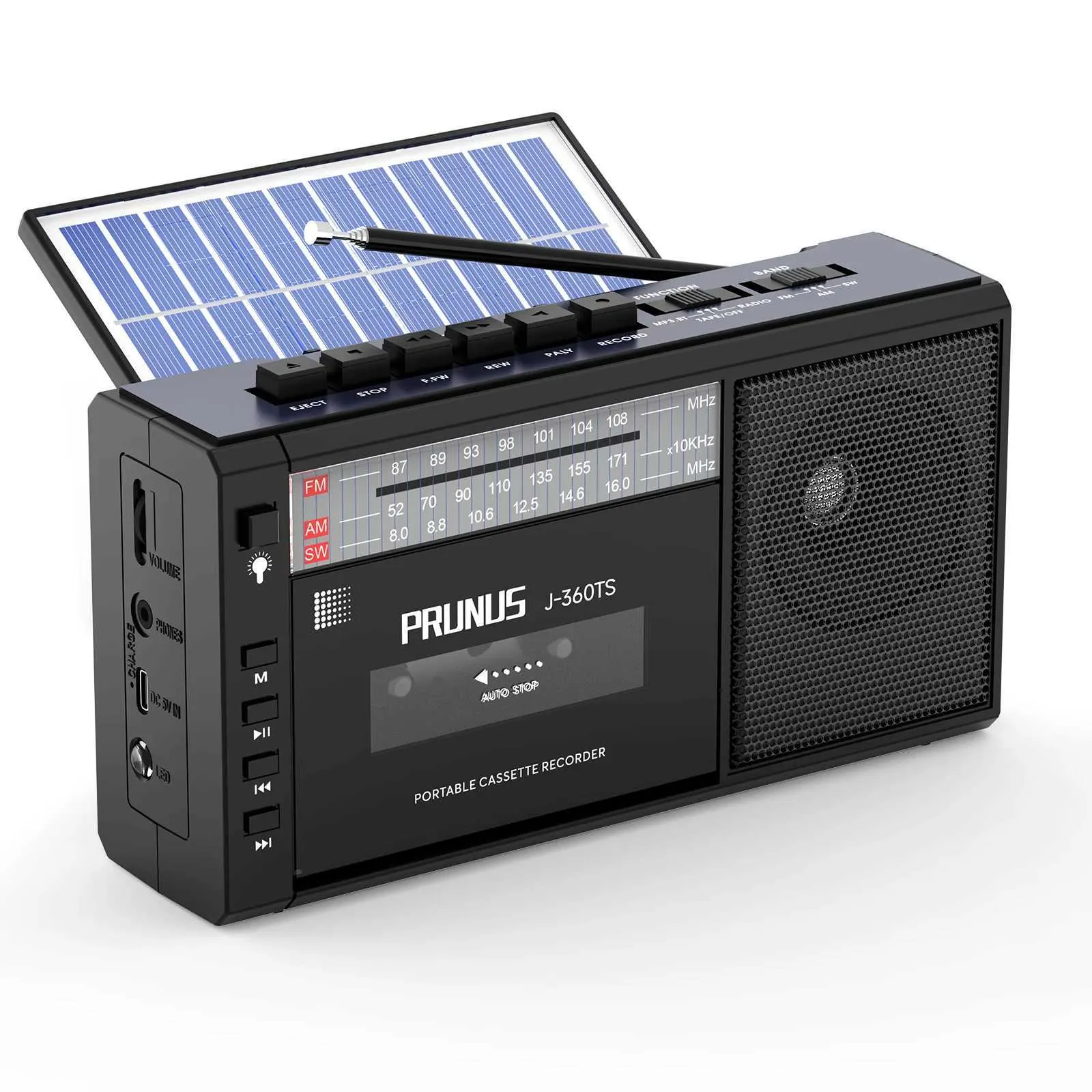 Nostaia Retro Am Fm Cassette Radio With AM/FM/SW/R, Solar Charging, USB ...