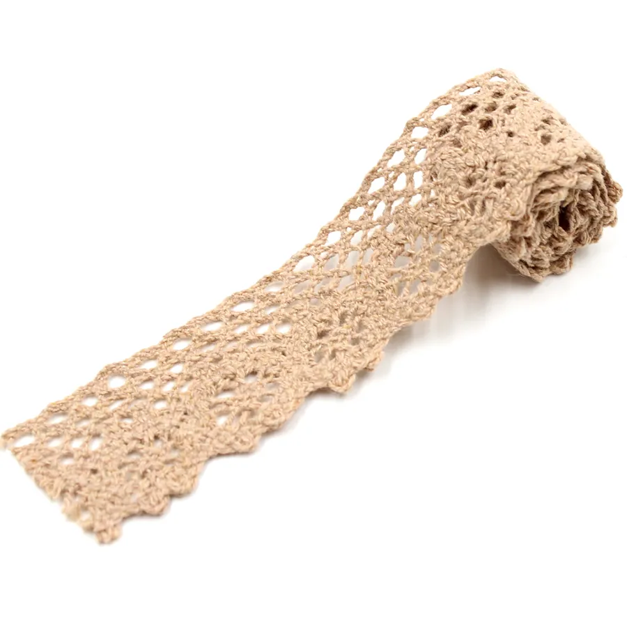 2 Yards Cotton Net Lace Trim - 25mm Embroidered Ribbon for Sewing ...