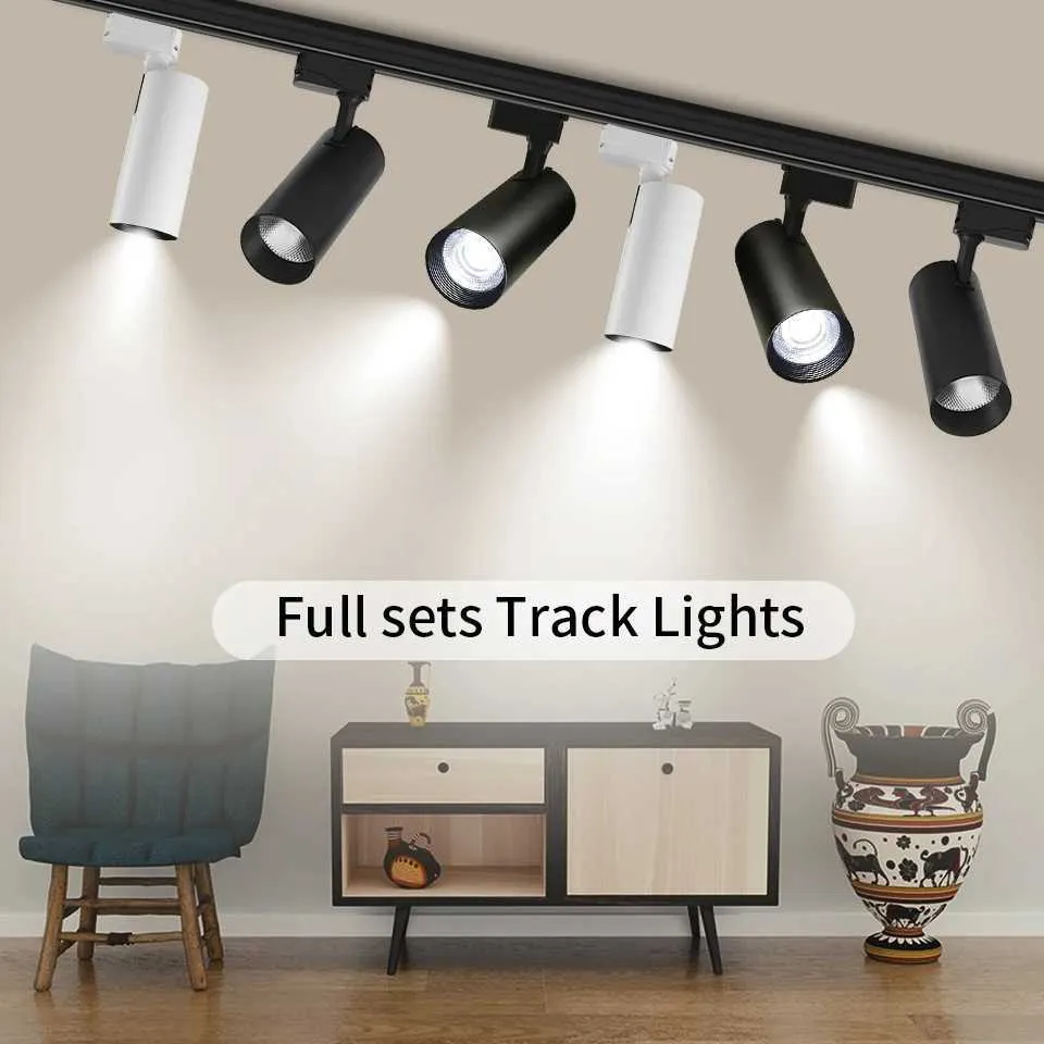 LED Track Rail 3 Light Set Up COB Spotlight For Clothing Store, Shop ...