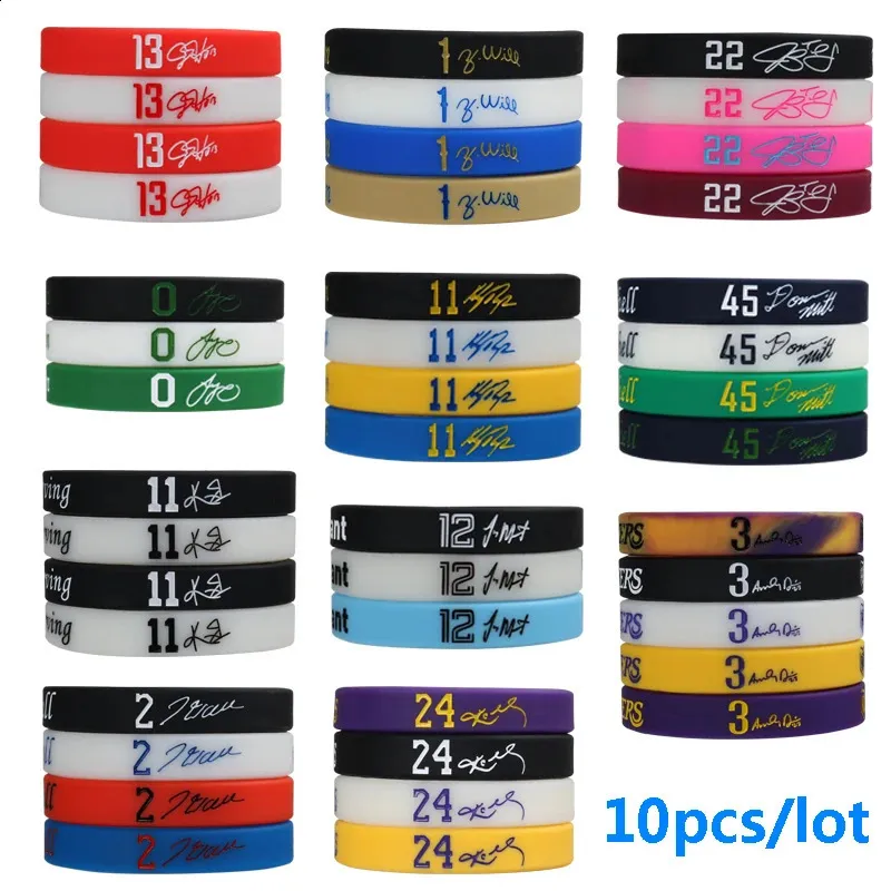 10 Pack Basketball Silicone Wristbands - Sport Bracelets for Kids ...