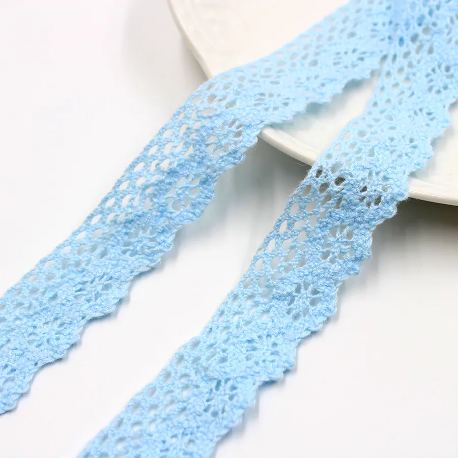 2 Yards Cotton Net Lace Trim - 25mm Embroidered Ribbon for Sewing ...