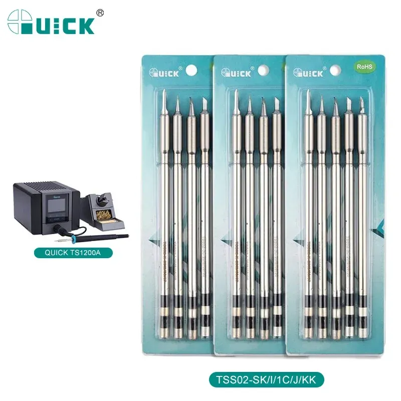 QUICK TS1200A Lead Free iron soldering iron Tip Welding Pen Tool Set - TSS02-SK, T SS02 Series