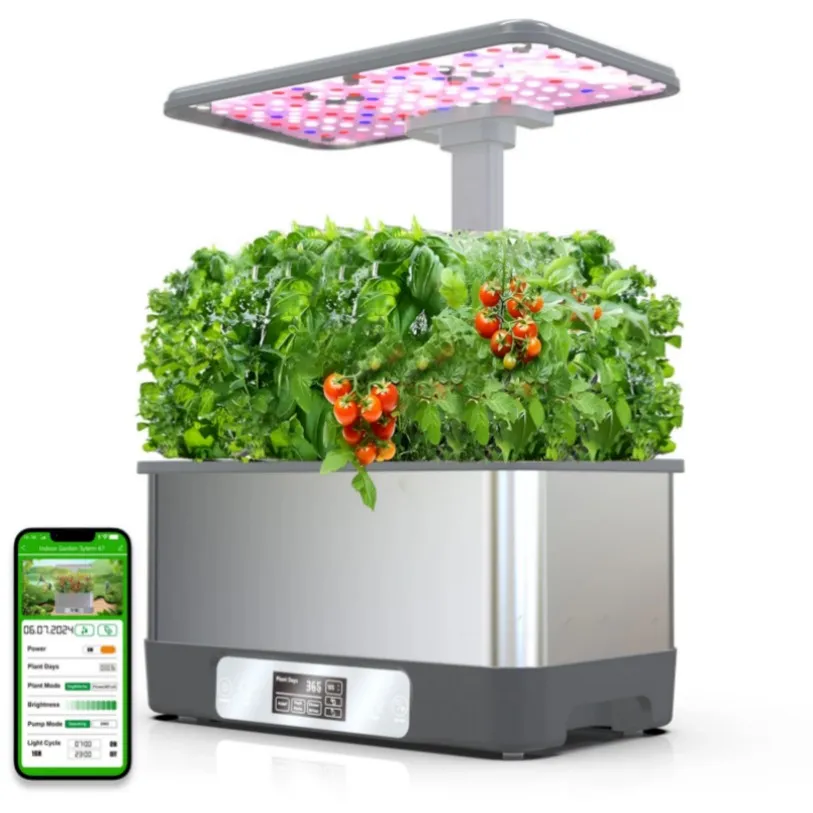 WiFi Hydroponics Smart Grow System Kit With 8 Pods, LED Grow Light ...
