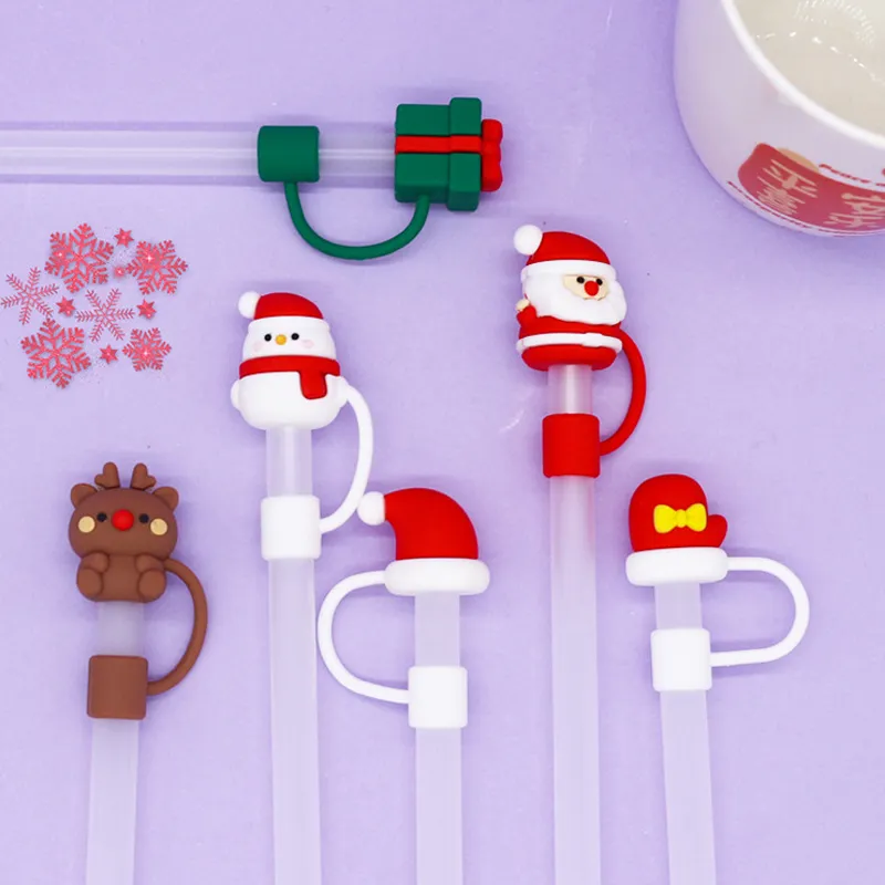 Cute Cartoon Straw Caps - 8mm Soft Rubber Straw Covers for Party Drinks ...