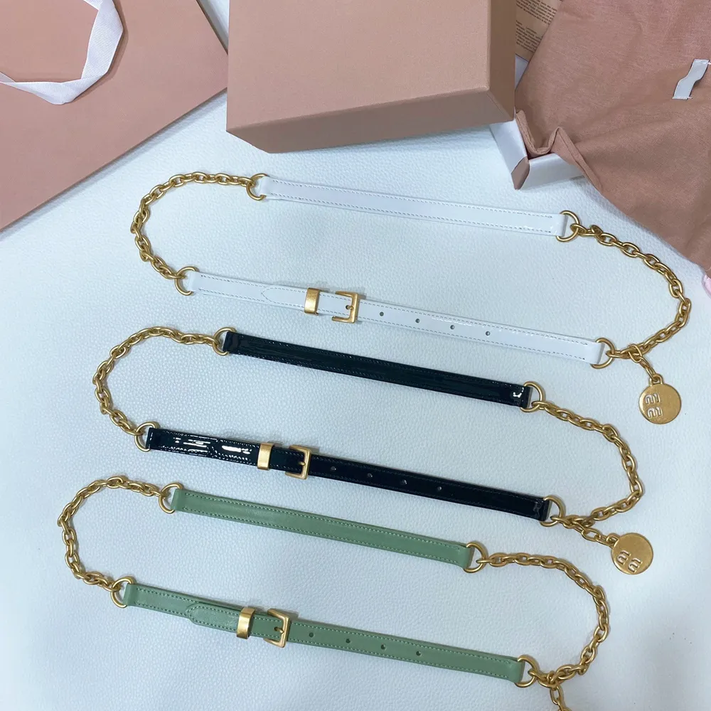 10A Designer Genuine Leather Women's Belt with Copper Gold Buckle ...