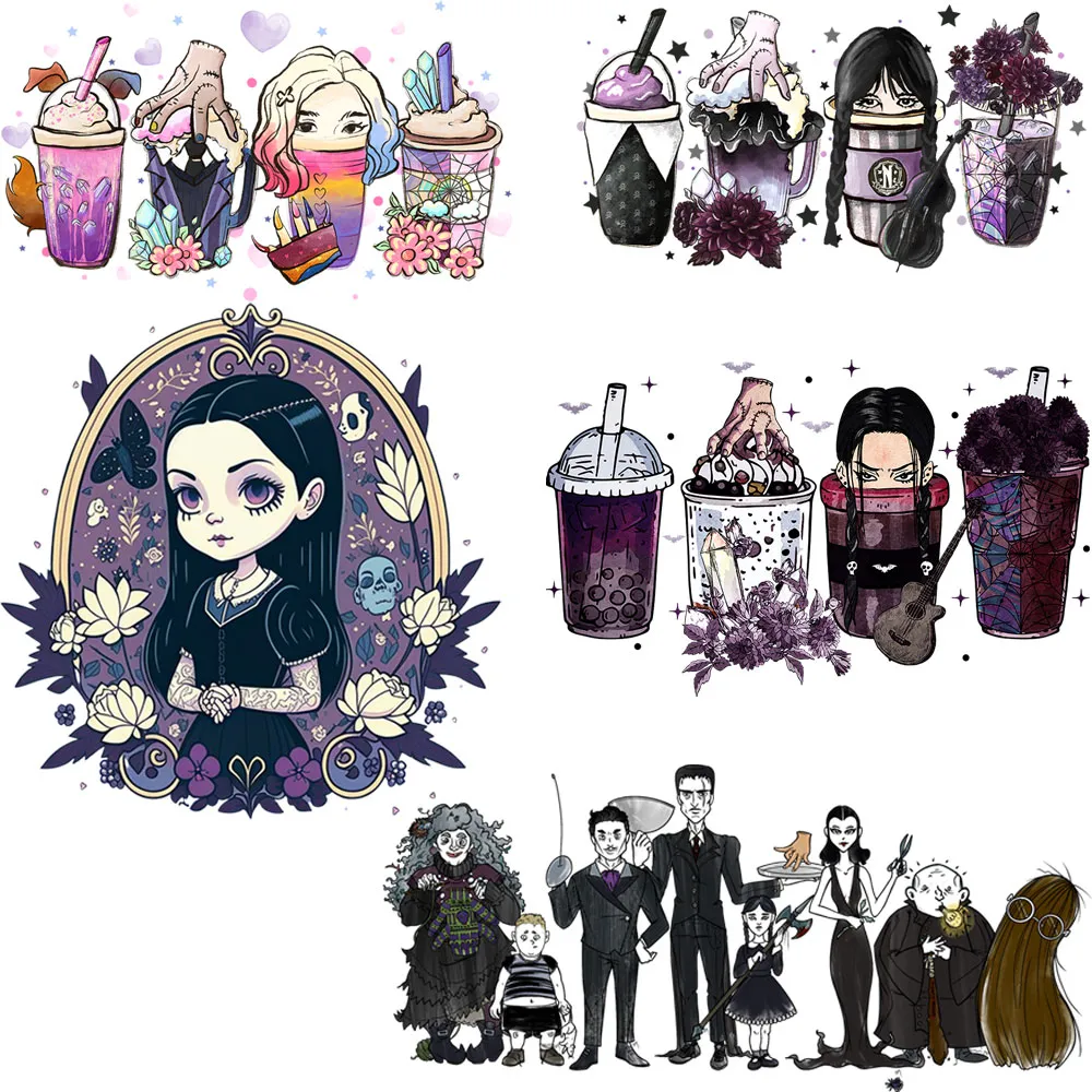 Wednesday Addams Iron-On Patches - 10 Pack - Clothing Decals, T-Shirt ...