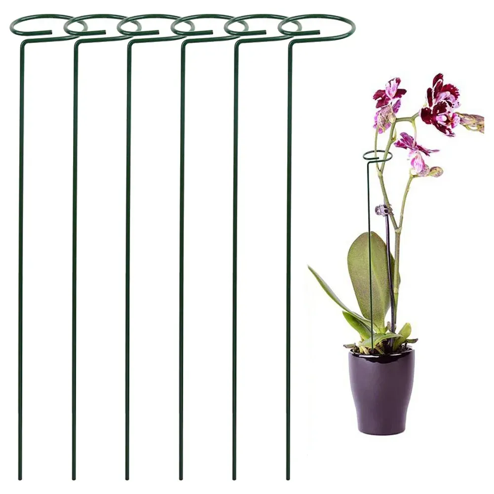 6-Piece Metal Plant Support Stakes for Climbing Plants & Orchids ...