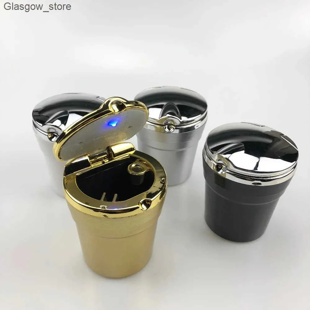 Car Ashtrays Car Gray Cylinder With LED Blue Light Suitable For Mini No ...