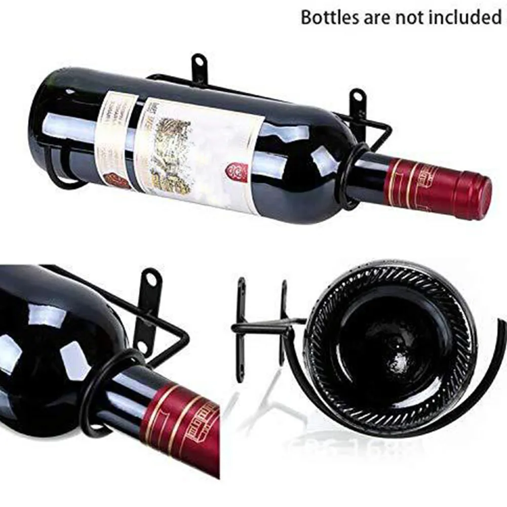 Modern Wall Mounted Wine Bottle Rack - Iron Single Bottle Holder ...