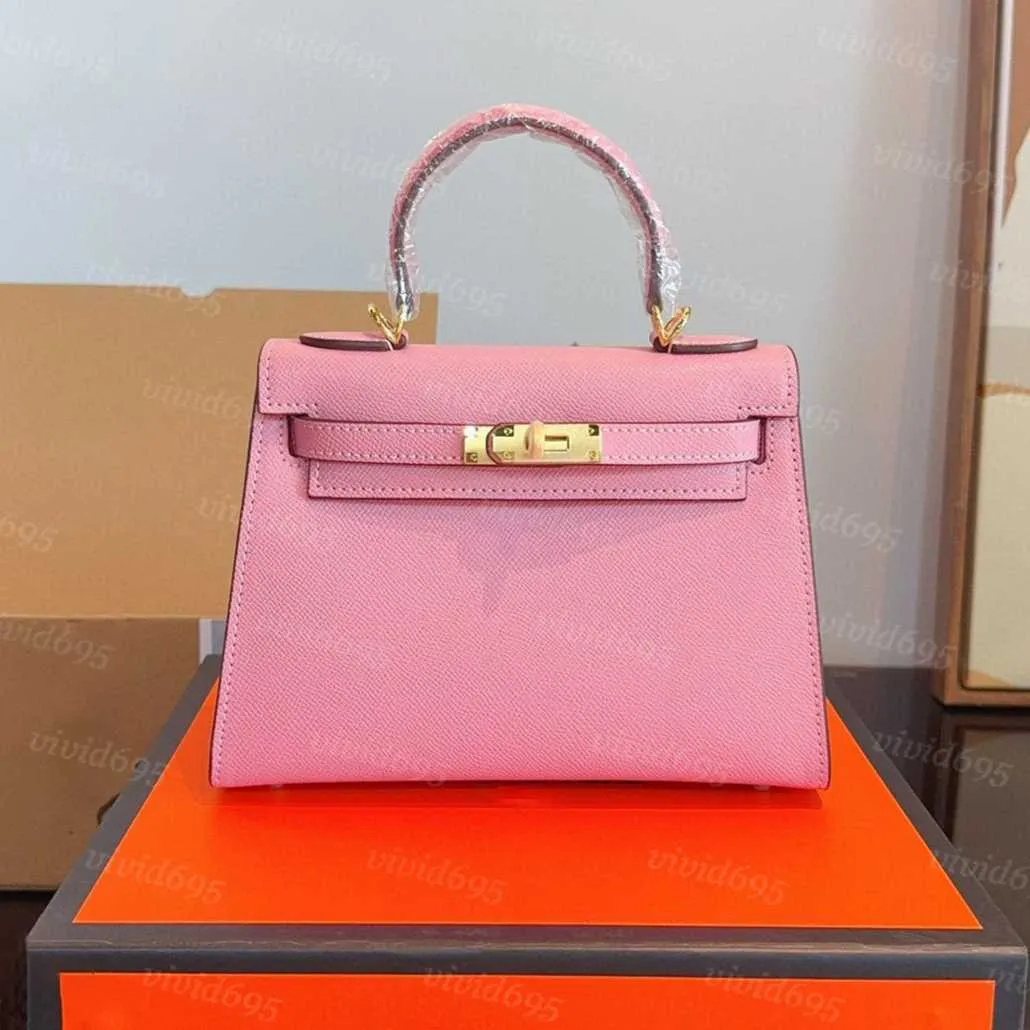 Designer Genuine Leather Pink Leather Crossbody Bag With Lock And Key ...