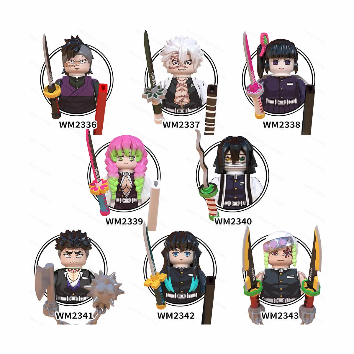 WM Blocks Demon Slayer DIY Bricks Uzui Tengen Mini Action Figures ...