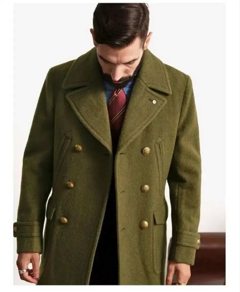 Mens Wool Overcoat French Style Trench Coat: Warm... From Huafei04, $44 ...