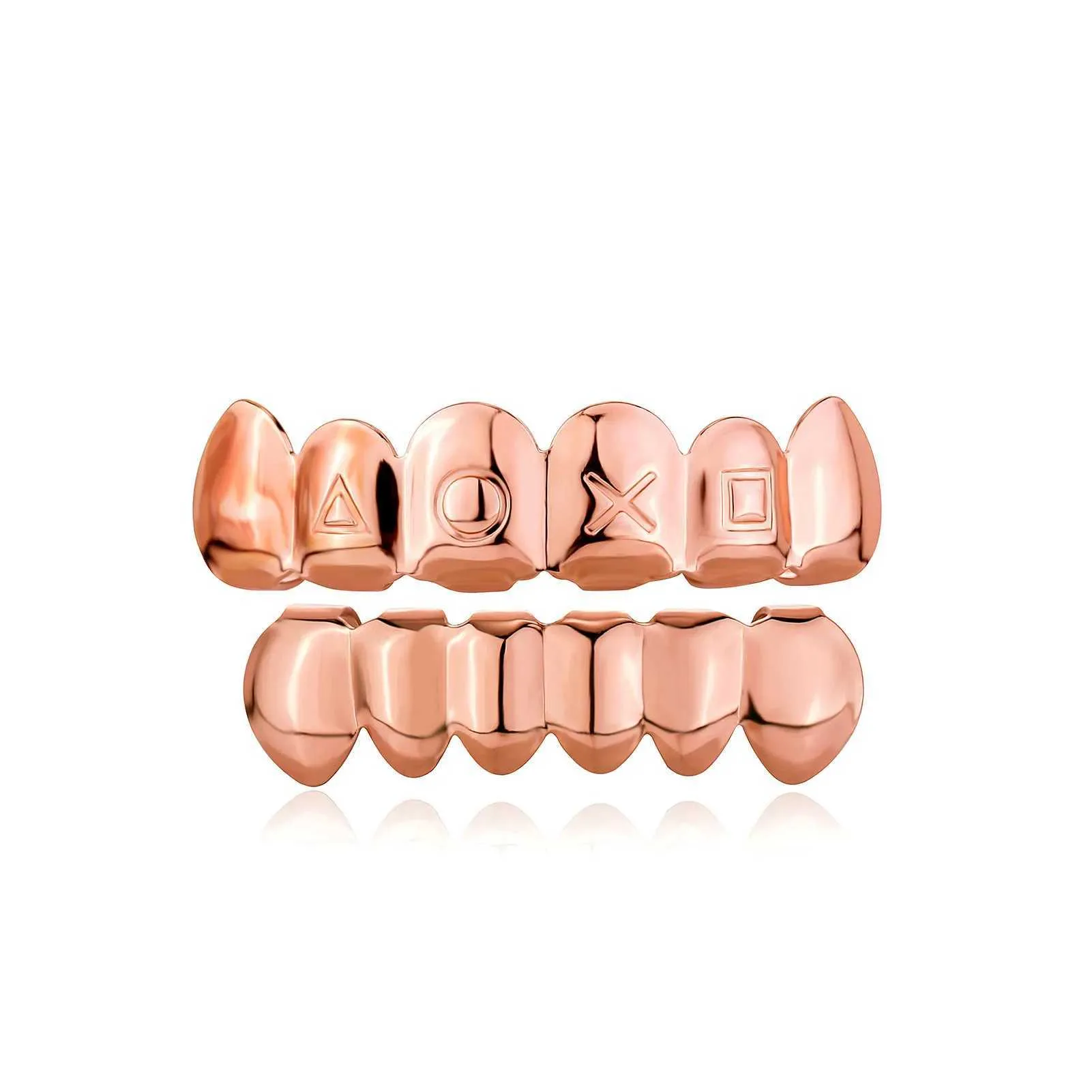 Teeth Decor GrillzXJ241225 Custom Fit Hip Hop Rock Style Top & Bottom ...