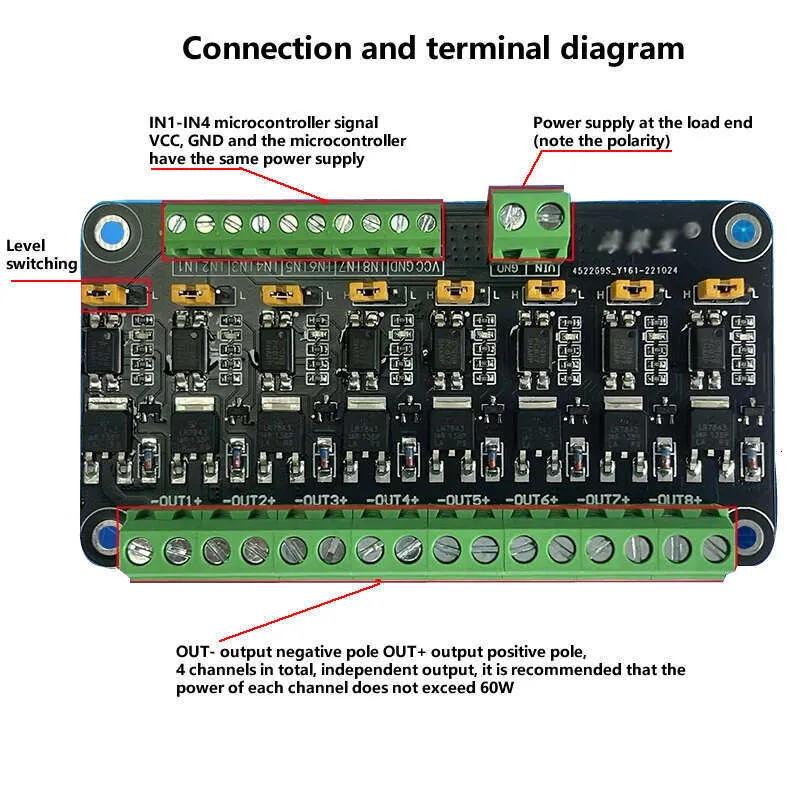 Usb Led Light Controller 8 Channel MOSFET Module For Microcontroller ...