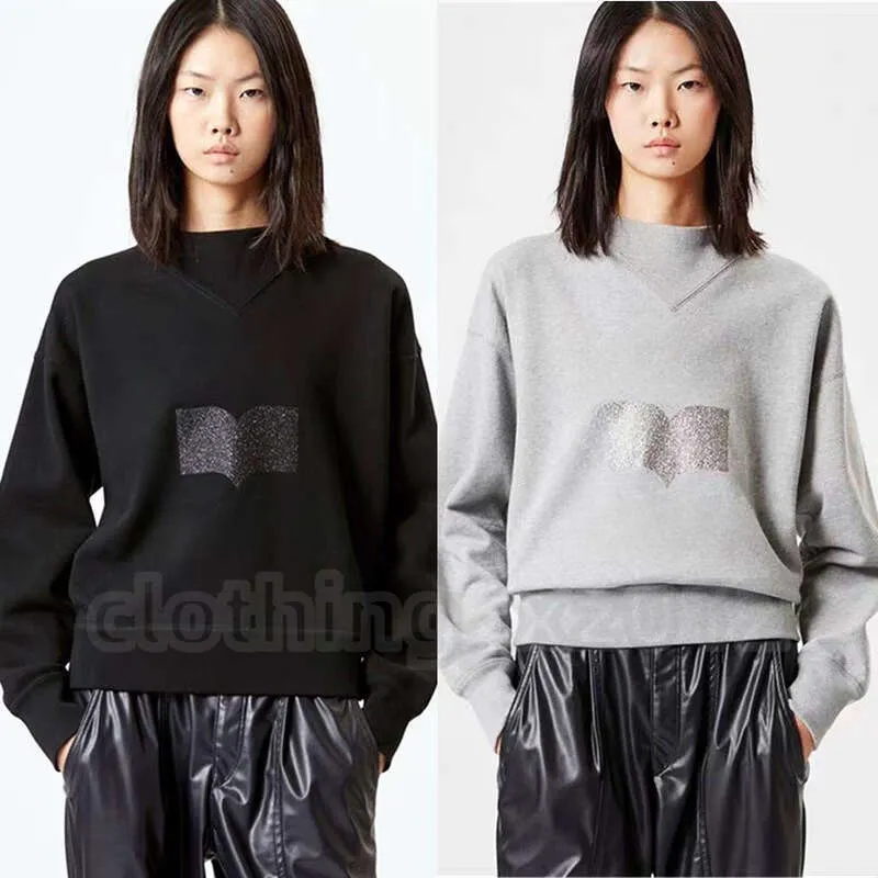 Winter American Niche Y2K IS Classic Marrant Logo Glitter Print Semi ...