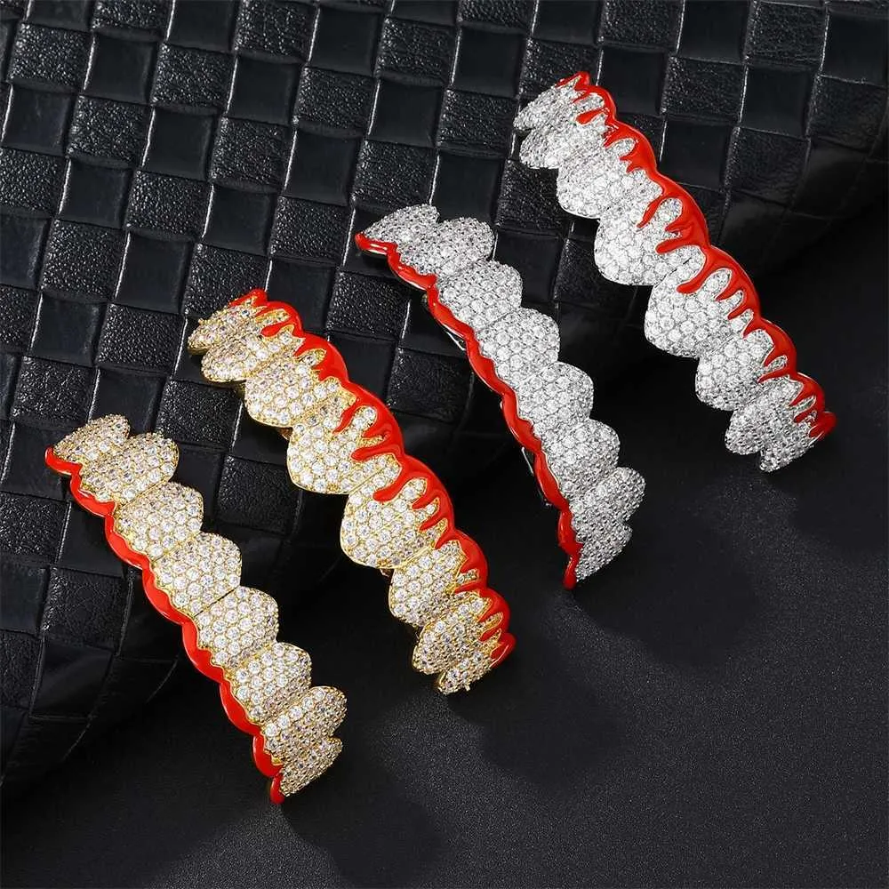 Cubic Zirconia Micro Pave Teeth Grillz Charm Set for Men and Women ...