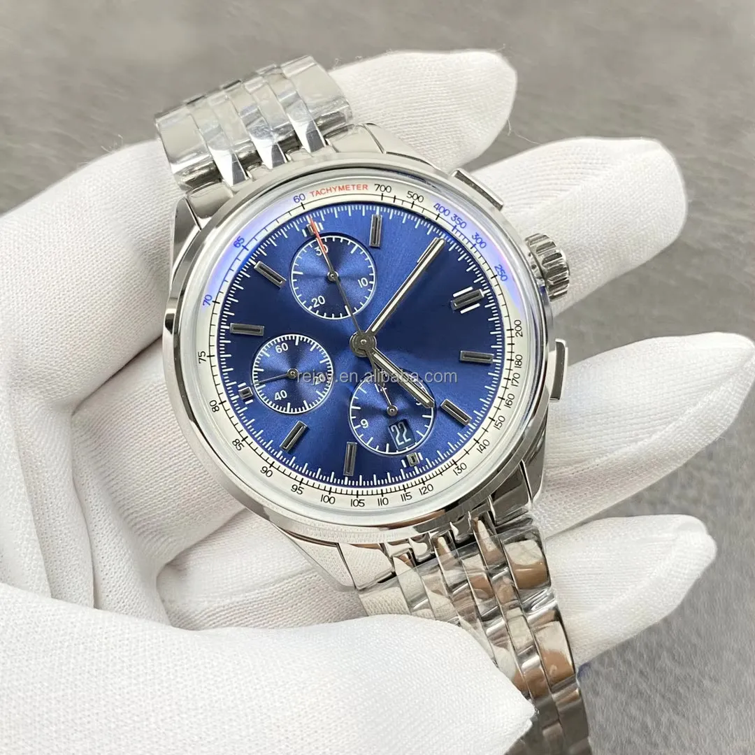 Luxury 40mm Automatic Mechanical Men's Chronograph Watch For Business ...