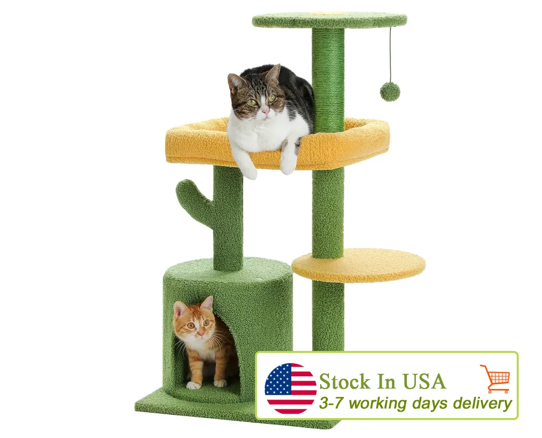Multi-Level Cat Tree: 4-Tier Indoor Tower with Scratching Posts, Perch ...
