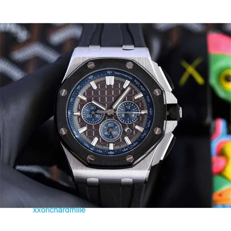Luxury Men's Chronograph Chronograph Watch 42mm Octagonal Sandblasted ...