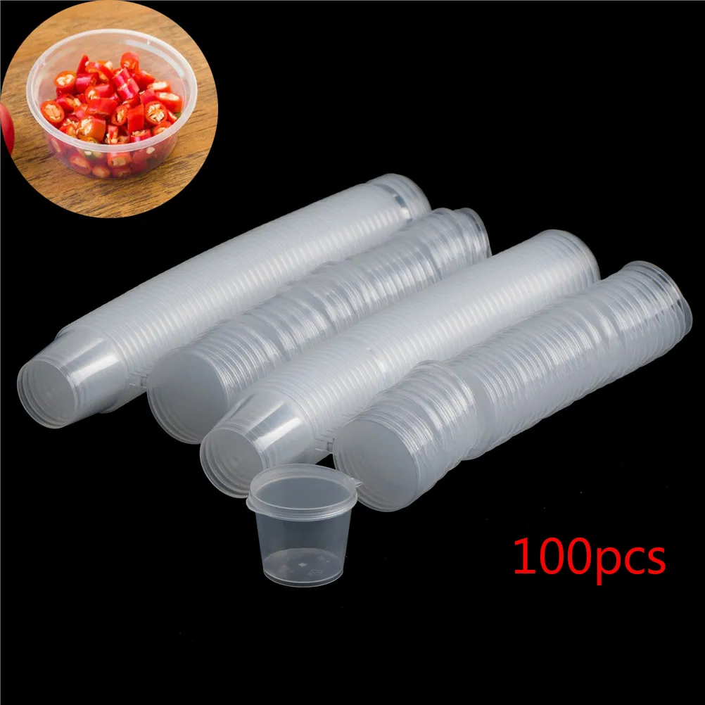 100-Piece Food Grade Disposable Sauce Cups with Lids - Perfect To-Go ...