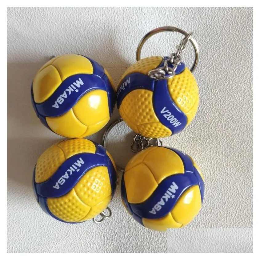 V200W Mini PVC Volleyball Soccer Keychains Sport Key Chain Gift For ...