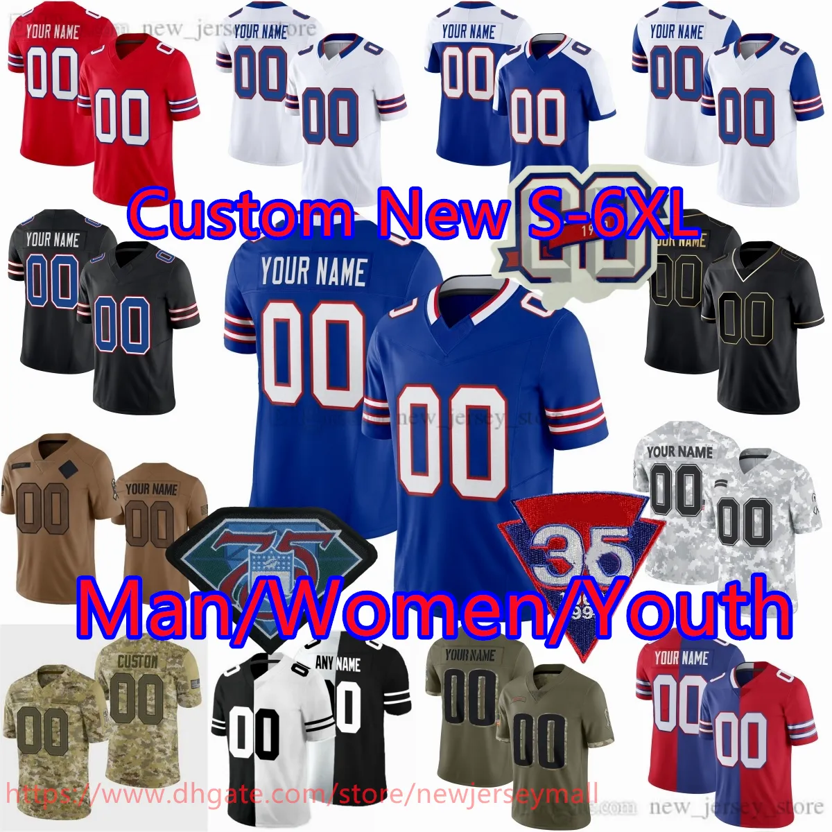 Personalized American Football Shirts Josh Allen #17, James Cook #4 ...