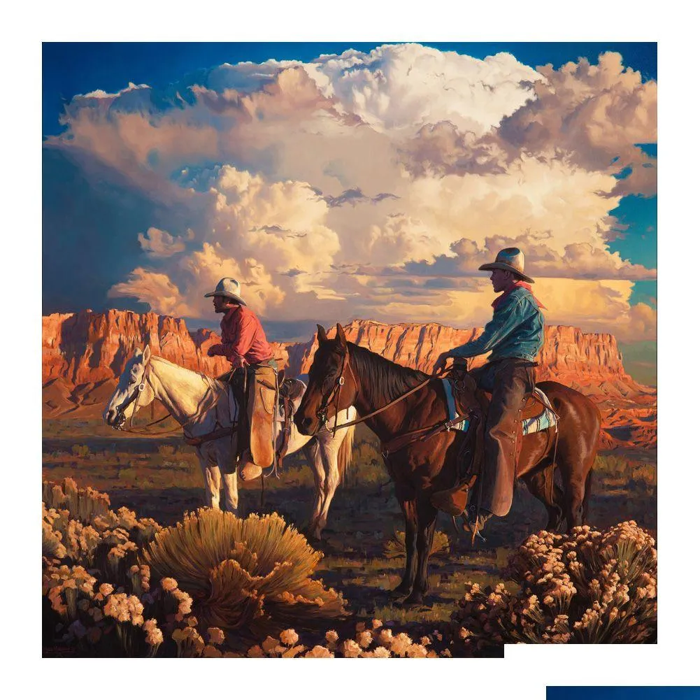 Magri Father And Son Cowboy Painting Horse Posters Print Home Decor ...
