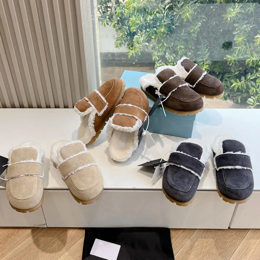 Top Quality Suede Fur Slipper Mules Flats Shoes Trend Fluffy Furry ...