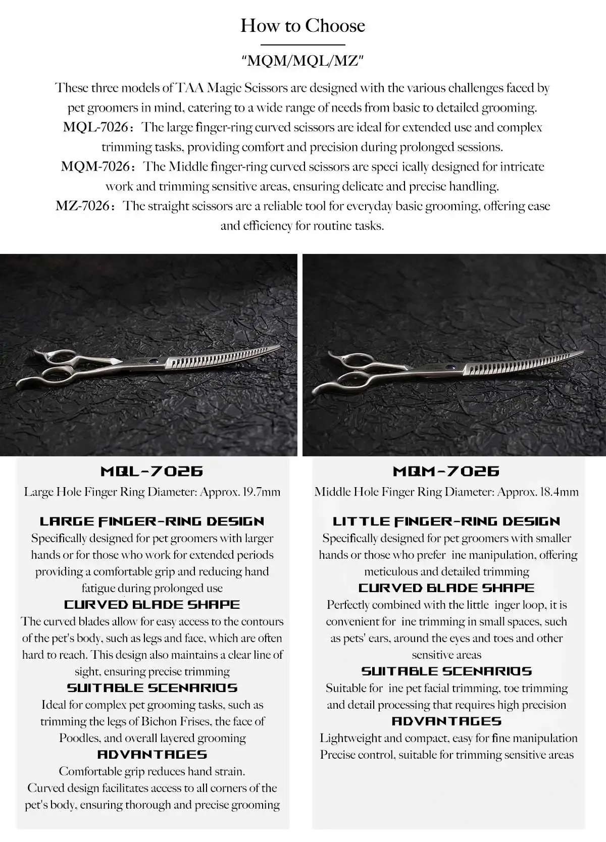 Professional Dog Grooming Scissors - 7 Inch Handmade Straight & Curved ...