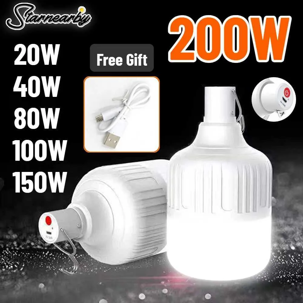 Rechargeable Solar Camping Light Rechargeable Usb With 20 200W LED Light, USB Charging, Built In ...