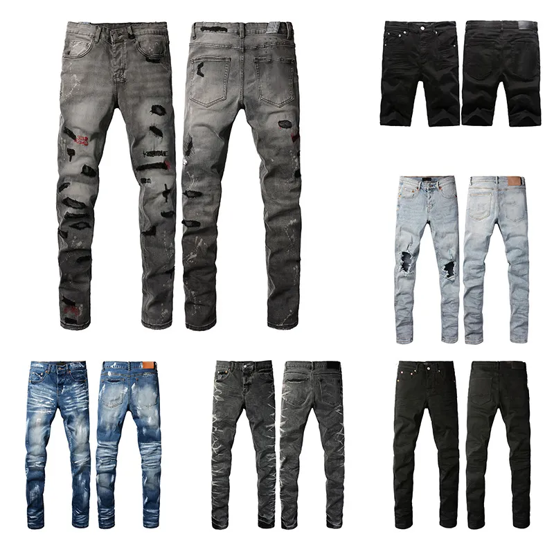 Men's Designer Distressed Black Mens Designer Jeans Slim Fit Biker ...