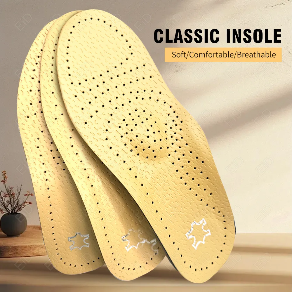 Leather Orthopedic Insoles 3D Arch Support Flat Foot Inserts With ...
