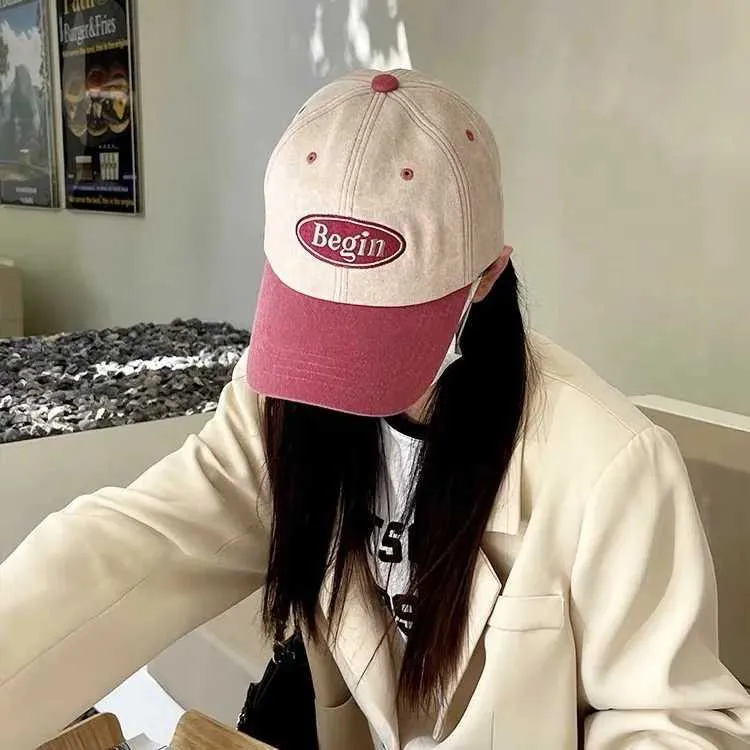 Ladies Baseball Cap Stylish Embroidered Block Cap, Korean Fashion Soft ...