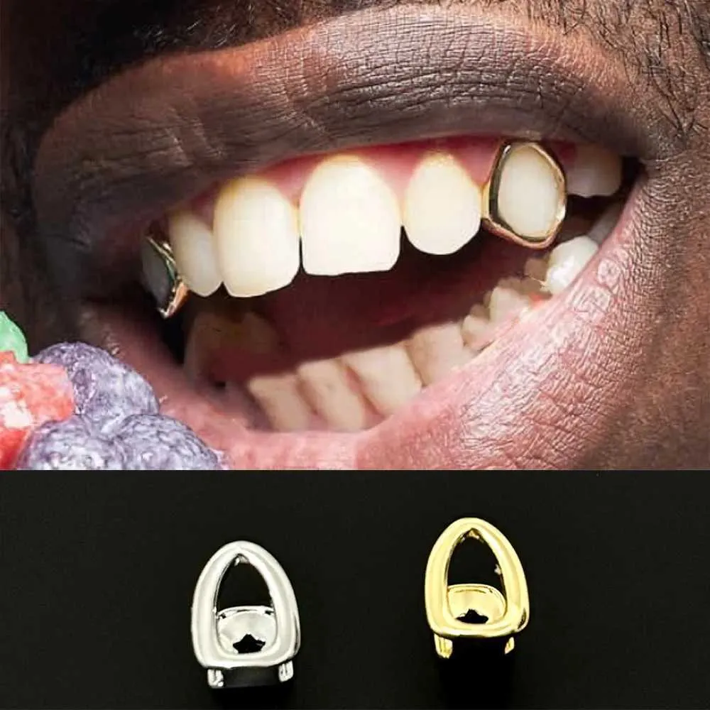 YOUNGX Y2K Simple Single Hollow Teeth Grillz Braces Hip Hop Glossy ...