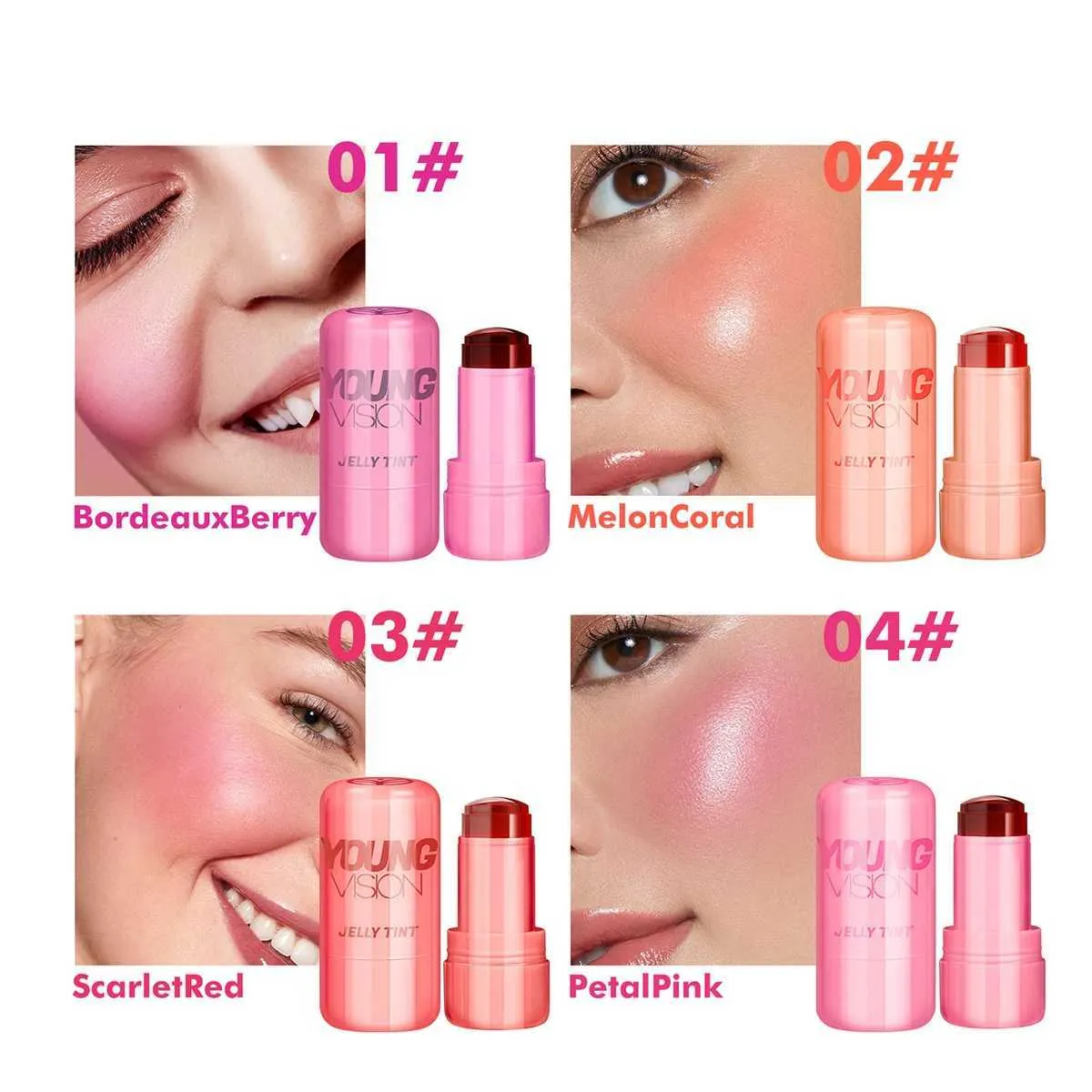 Multi-Color Jelly Lip & Cheek Tint Stick - Q Pinberry - Natural, Easy ...