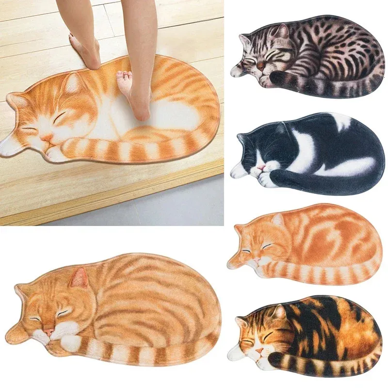 Anti-Slip 3D Cat Shape Rug - Soft Plush Carpet for Living Room, Bedroom ...