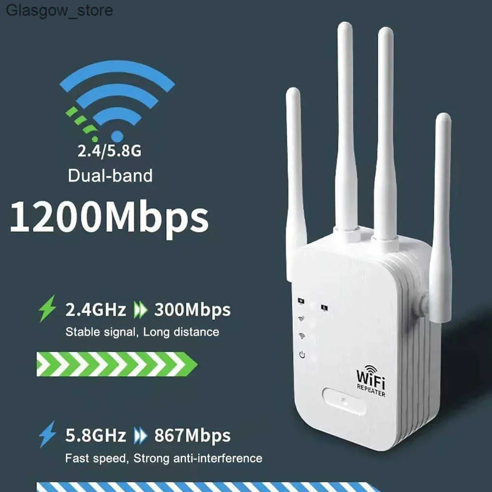 1200Mbps Car Long Range Wifi Extender With Dual Band Network Amplifier ...
