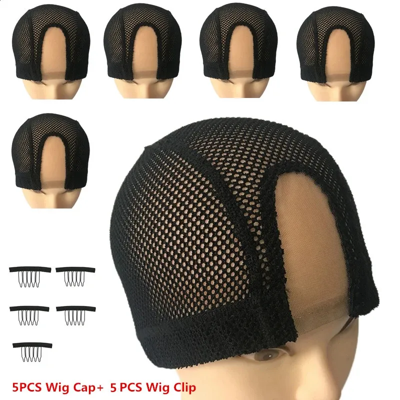5 Pack Breathable Spandex Mesh Wig Caps for Wig Making - Large Holes ...