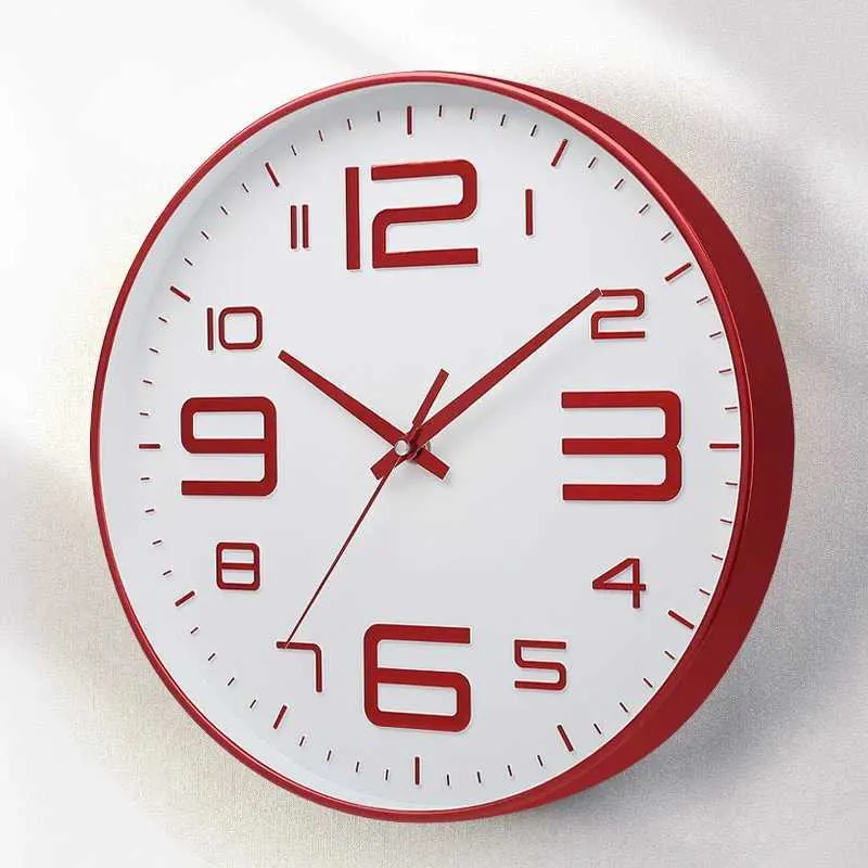 Modern Red Digital Wall Clock In With Ro Art Design, Silent Movement ...
