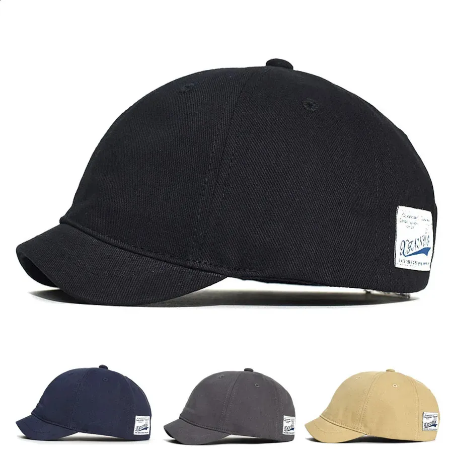 Short Brim Silk Baseball Cap Men Women Casual Vintage Dad Hat ...