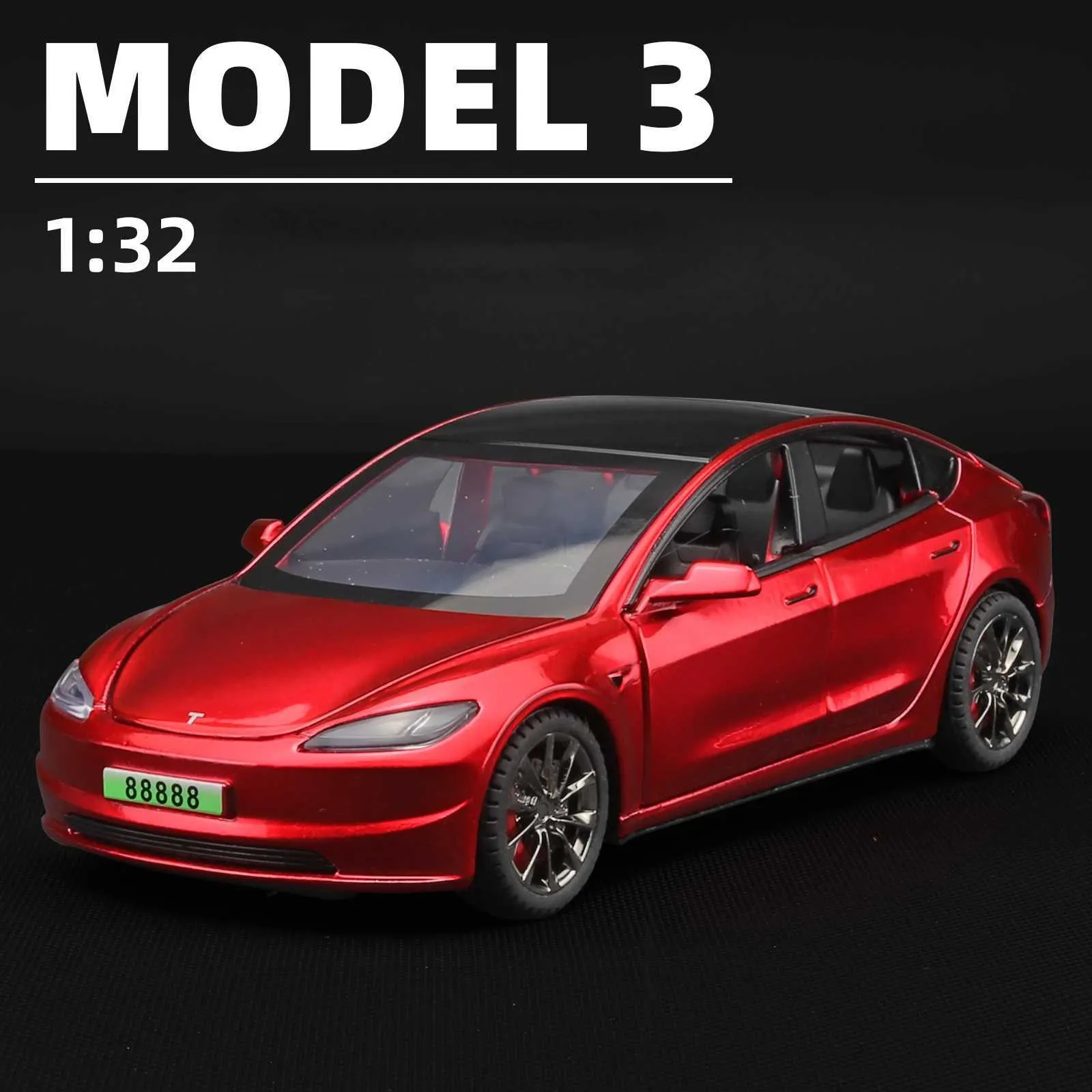 Tesla Model 3 Electric 1 24 Drift Rc 1:32 Scale Simulation Alloy Toy ...