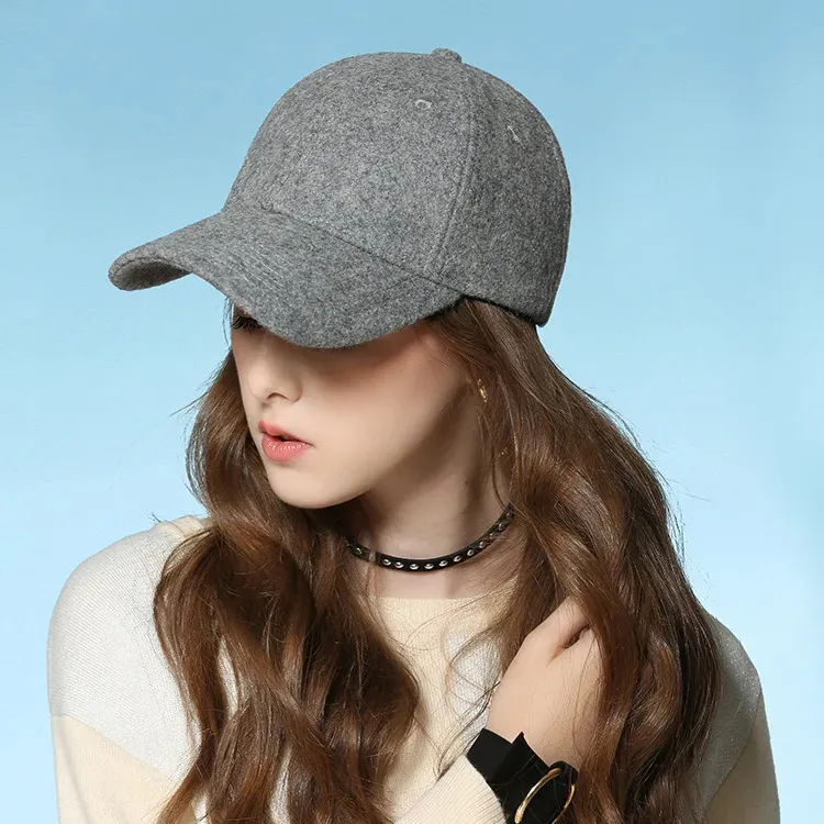 Wool Thickened Silk Baseball Cap for Women Winter Outdoor Sports Solid ...