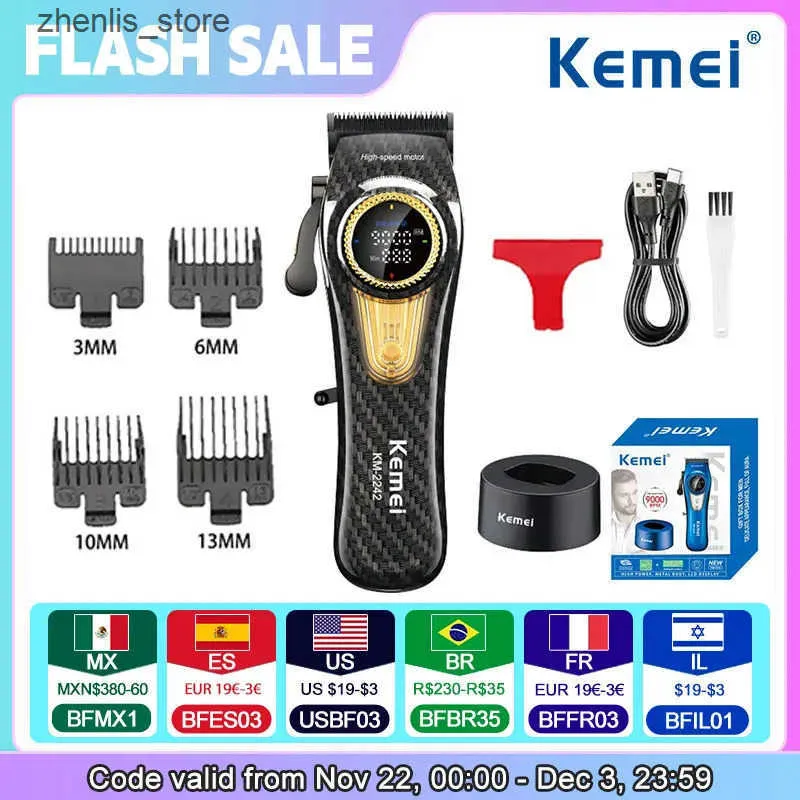 Kemei KM 2242 Rechargeable Kemei Hair Clipper Price Professional Electric Trimmer With Big Power ...
