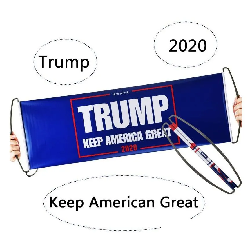 Donald Trump Handheld Double Sided Printed Roll Up Banner Flag Keep ...