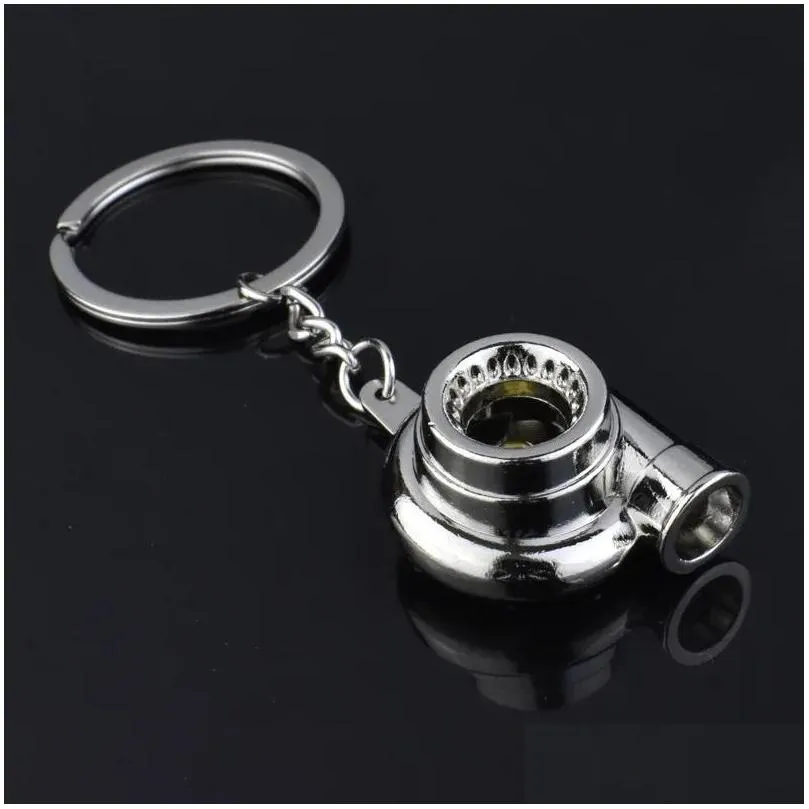Mini Turbocharger Car Turbocharger Keychain Spinning Turbine Ring With ...