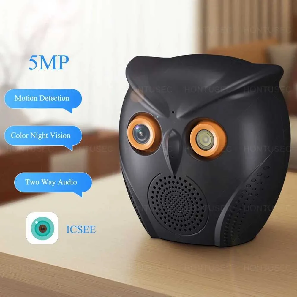 ICSEE Owl Shape Night Owl Wifi Camera 2K 5MP Smart Mini Indoor ...
