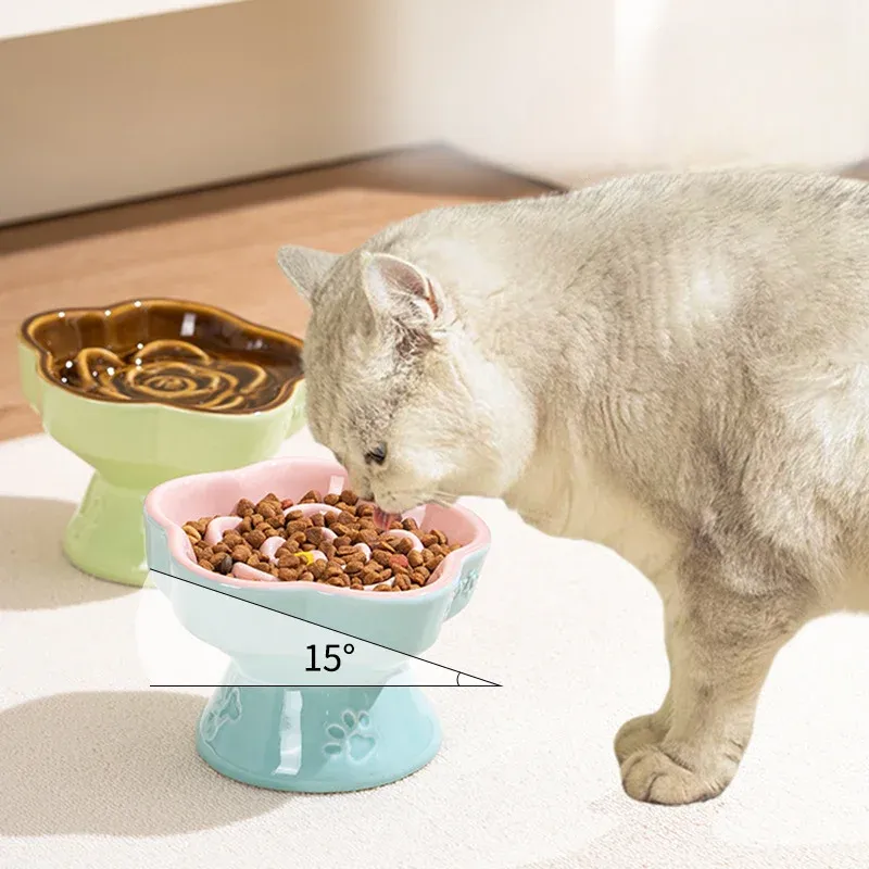 Ceramic cat bowls made of polyurethane for small breed adult cats ...